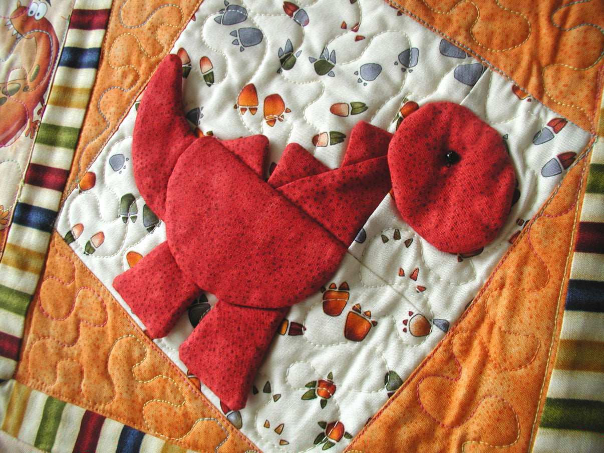 Dino-sew-us – 3D Dinosaur Quilt Pattern with Dimensional Paper Piecing ...